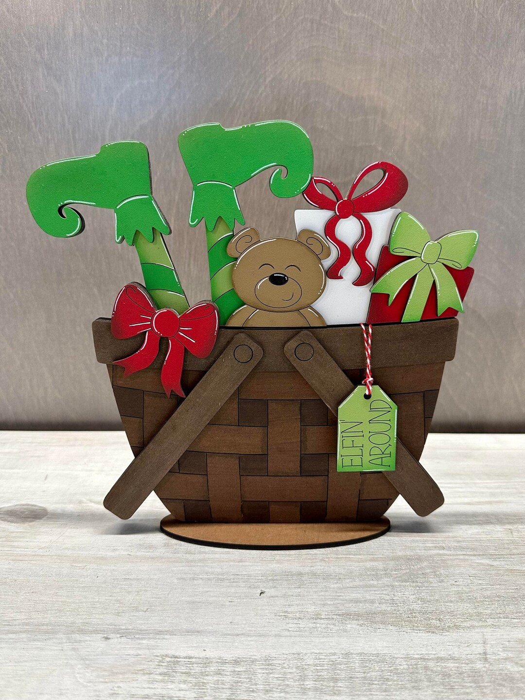 Elf Interchangeable Basket Christmas Decor Seasonal All - Etsy
