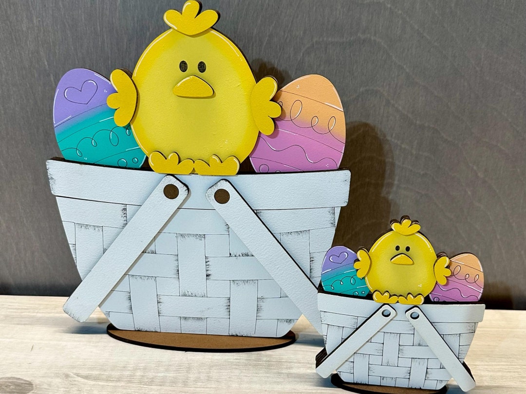 Easter Chick FULL AND MINI Interchangeable Basket, Spring Decor ...