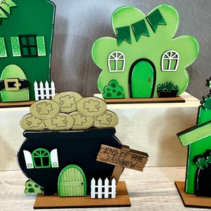 St Patrick's Day Village, Custom Houses, Seasonal Decor, Bundle or ...