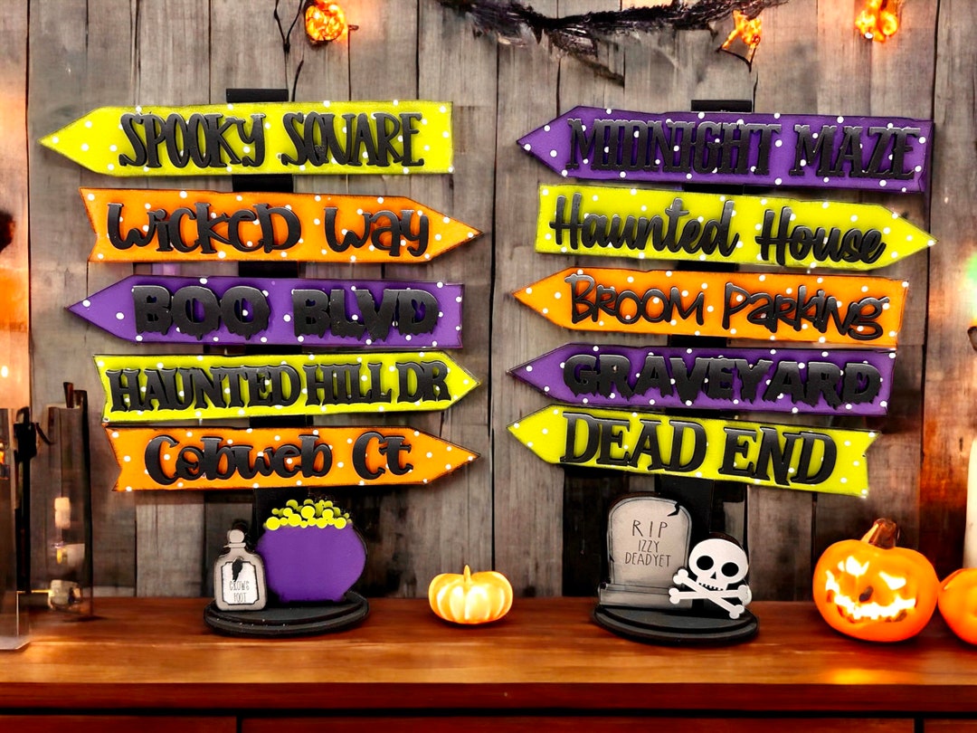 Halloween Street Sign, Fall Decor, Seasonal Decor, Trains Sold Separate ...