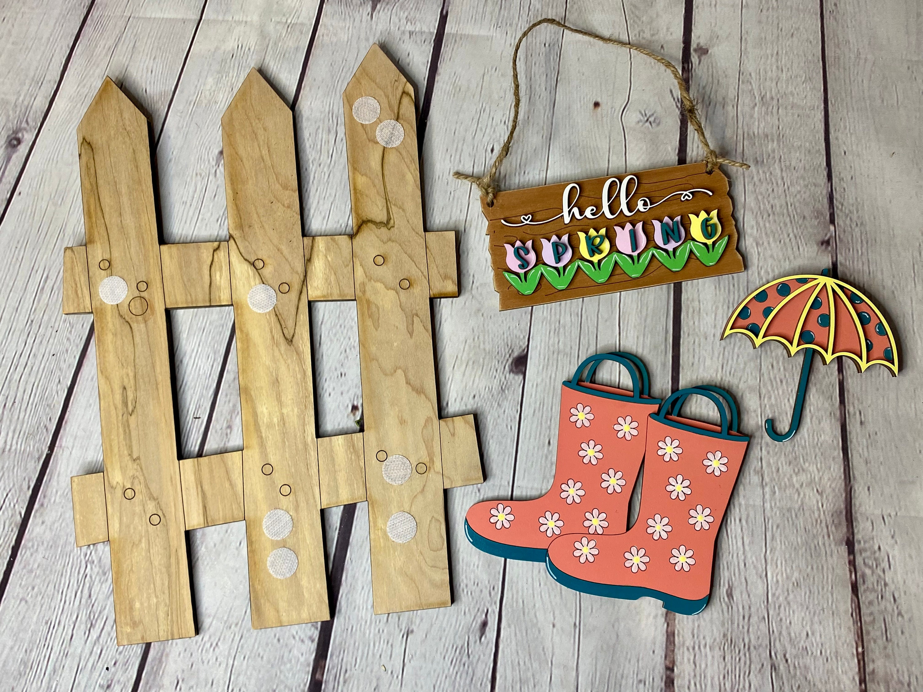 Spring Interchangeable Fence Farmhouse Decor Seasonal Decor - Etsy