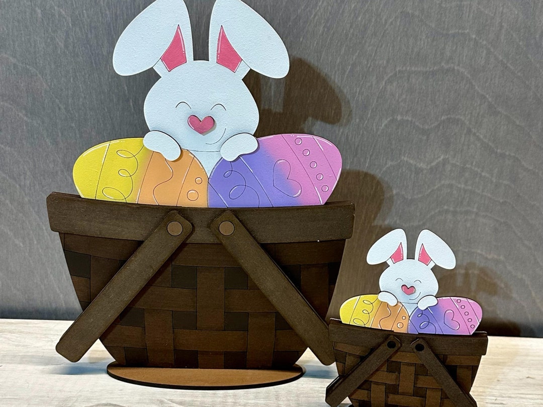 Bunny and Egg FULL AND MINI Interchangeable Basket, Spring Decor ...