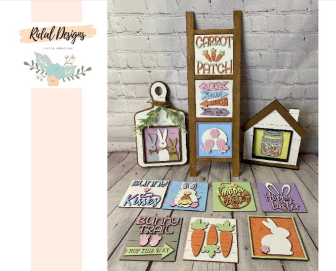Full Size Easter Ladder Inserts, Seasonal Decor, Interchangeable Signs ...