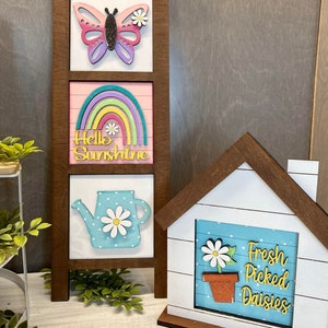 Full Size Spring Ladder Inserts, Seasonal Decor, Interchangeable Signs ...