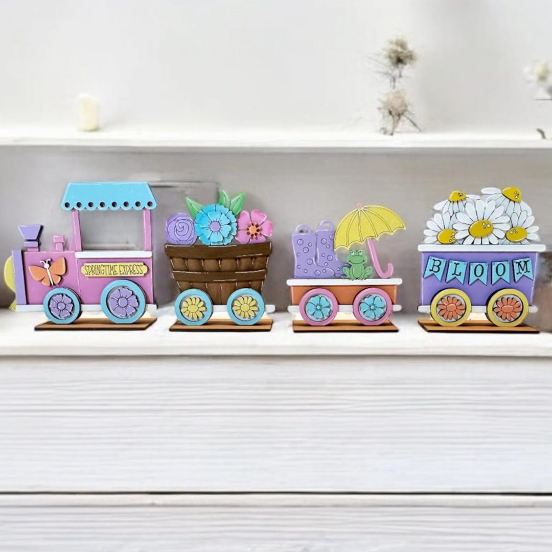 Spring Flower Train, Spring Decor, Seasonal Decor, Bundle or Individual ...