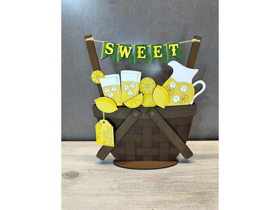 Lemonade Interchangeable Basket, Seasonal, All Baskets Reversible - Etsy