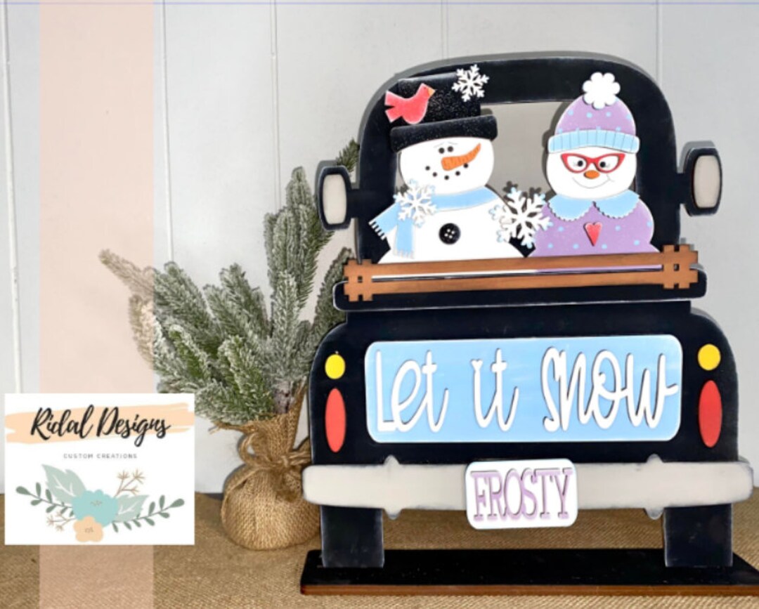 Let It Snow Interchangeable Truck, 12 Inch Large Interchangeable ...
