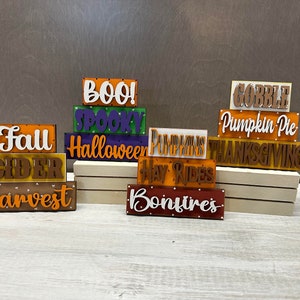 Fall Word Stacker Signs, Farmhouse Style Tray, Seasonal Decor - Etsy