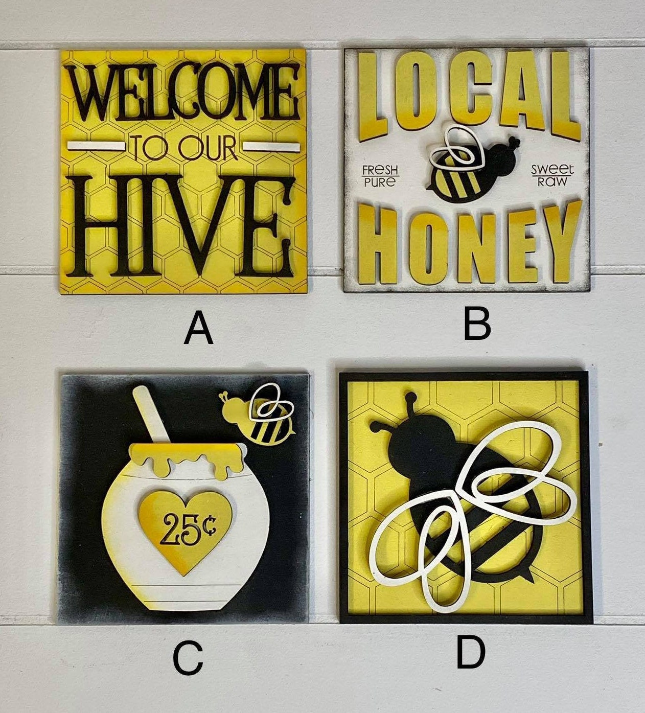 Full Size Bumblebee Leaning Ladder Interchangeable Sign 3d - Etsy