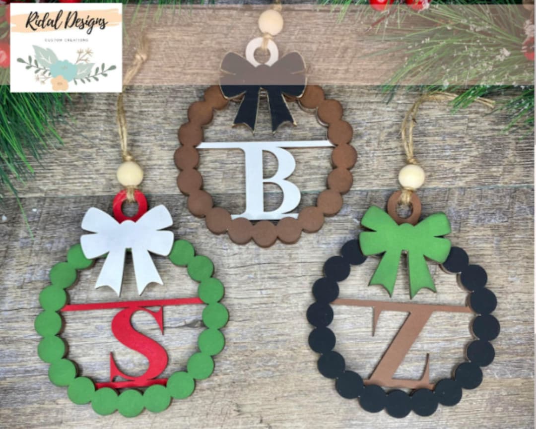 Initial Christmas Ornament, All Letters Available, Handmade 2022 ...