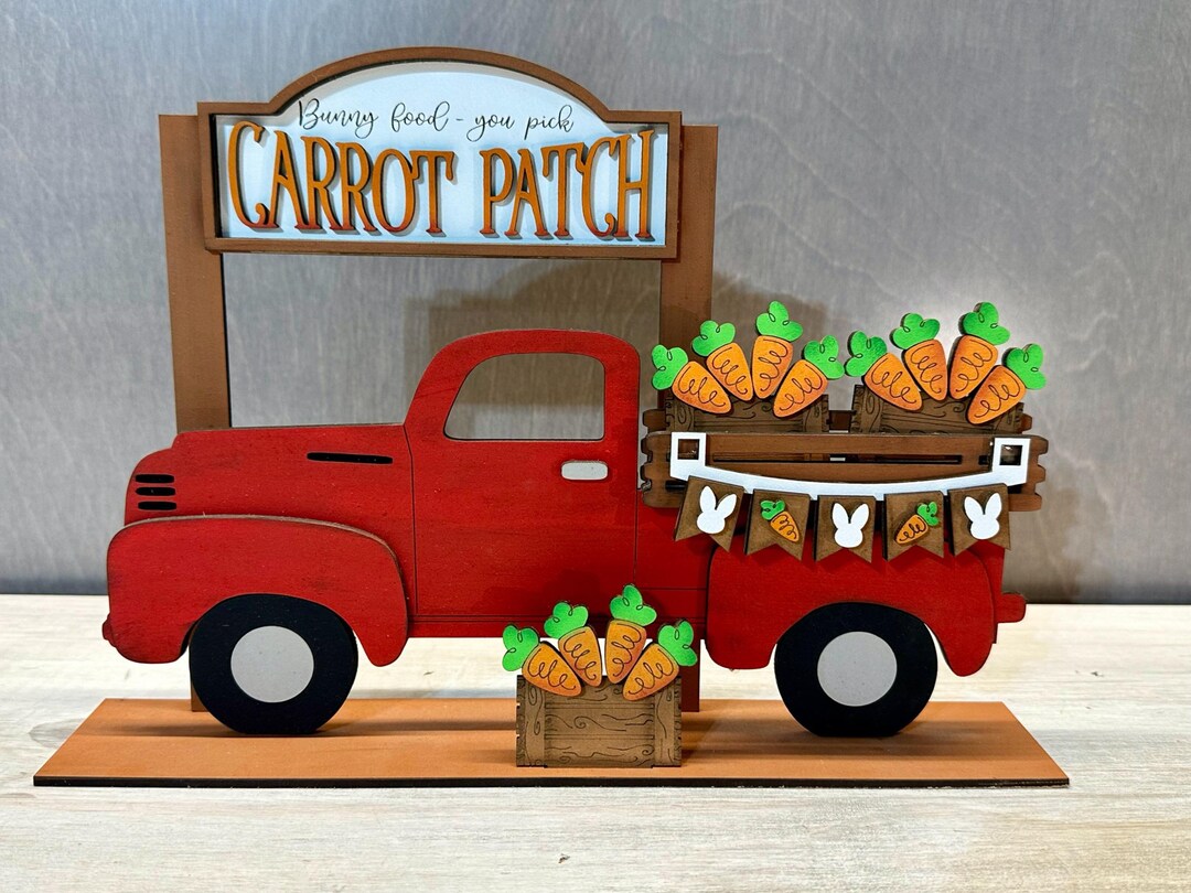 Carrot Patch Tabletop Truck Interchangeable, Seasonal Decor, Spring ...