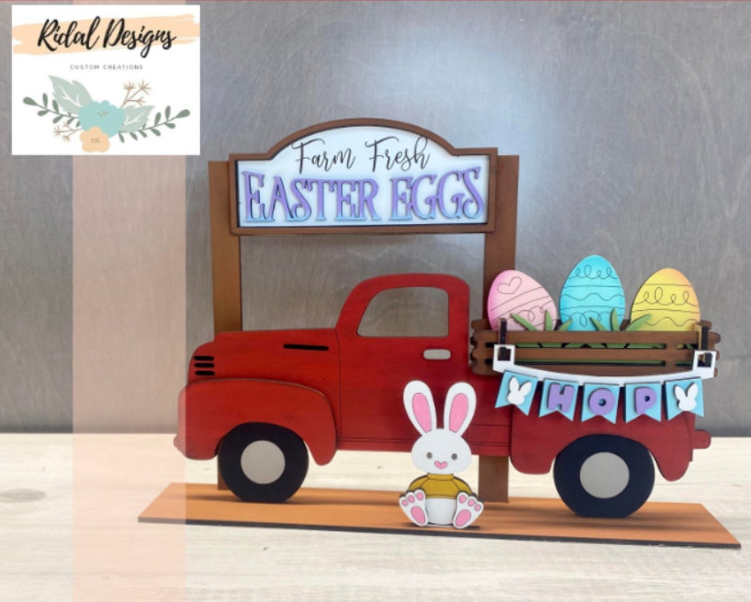 Easter Egg Tabletop Truck Interchangeable, Seasonal Decor, Spring Decor - Etsy