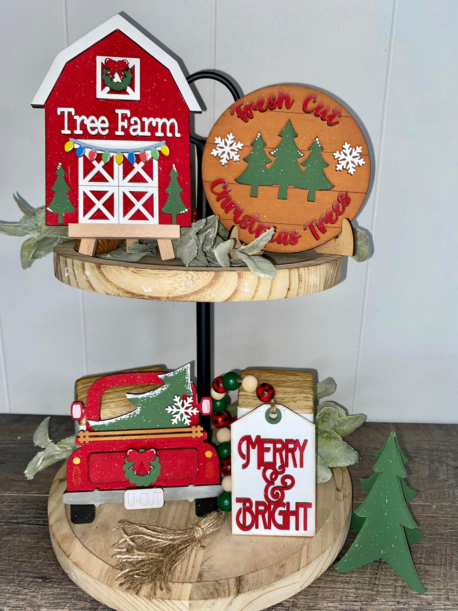 Tree Farm Tiered Tray, Farmhouse Style Tray, Seasonal Decor, Bundle or ...