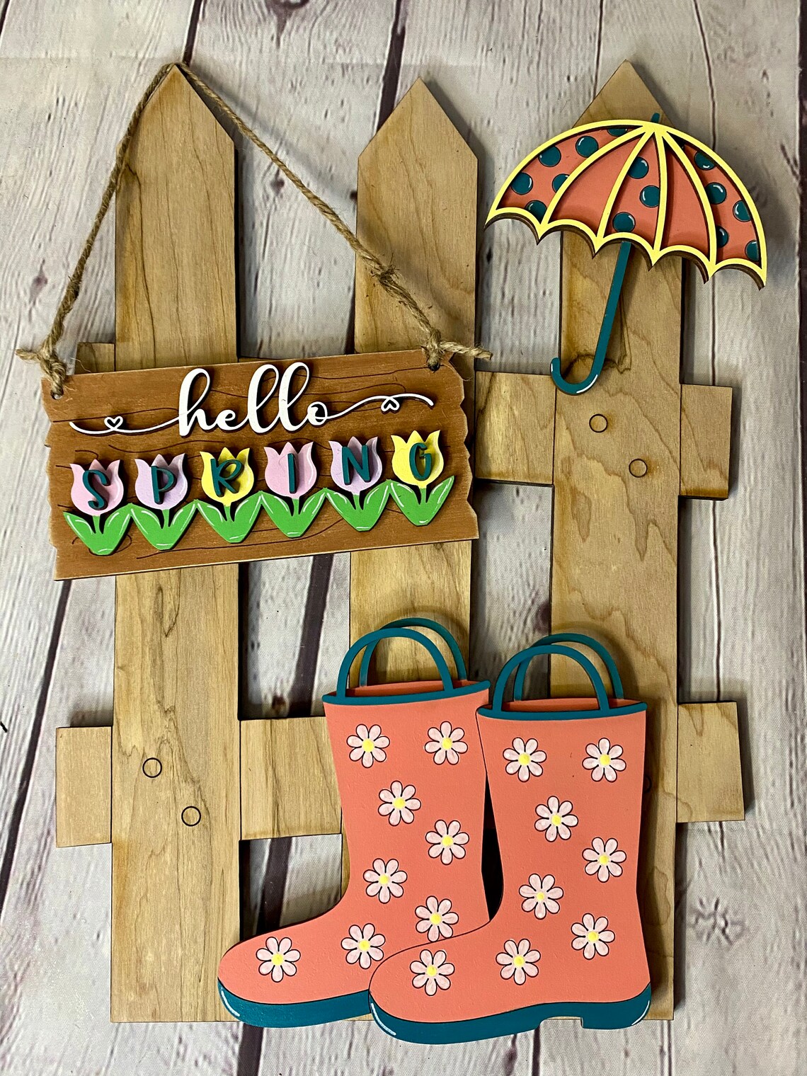 Spring Interchangeable Fence Farmhouse Decor Seasonal Decor | Etsy