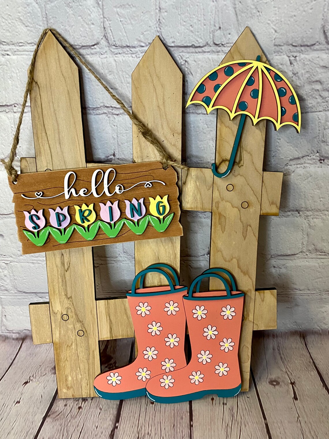 Spring Interchangeable Fence Farmhouse Decor Seasonal Decor | Etsy