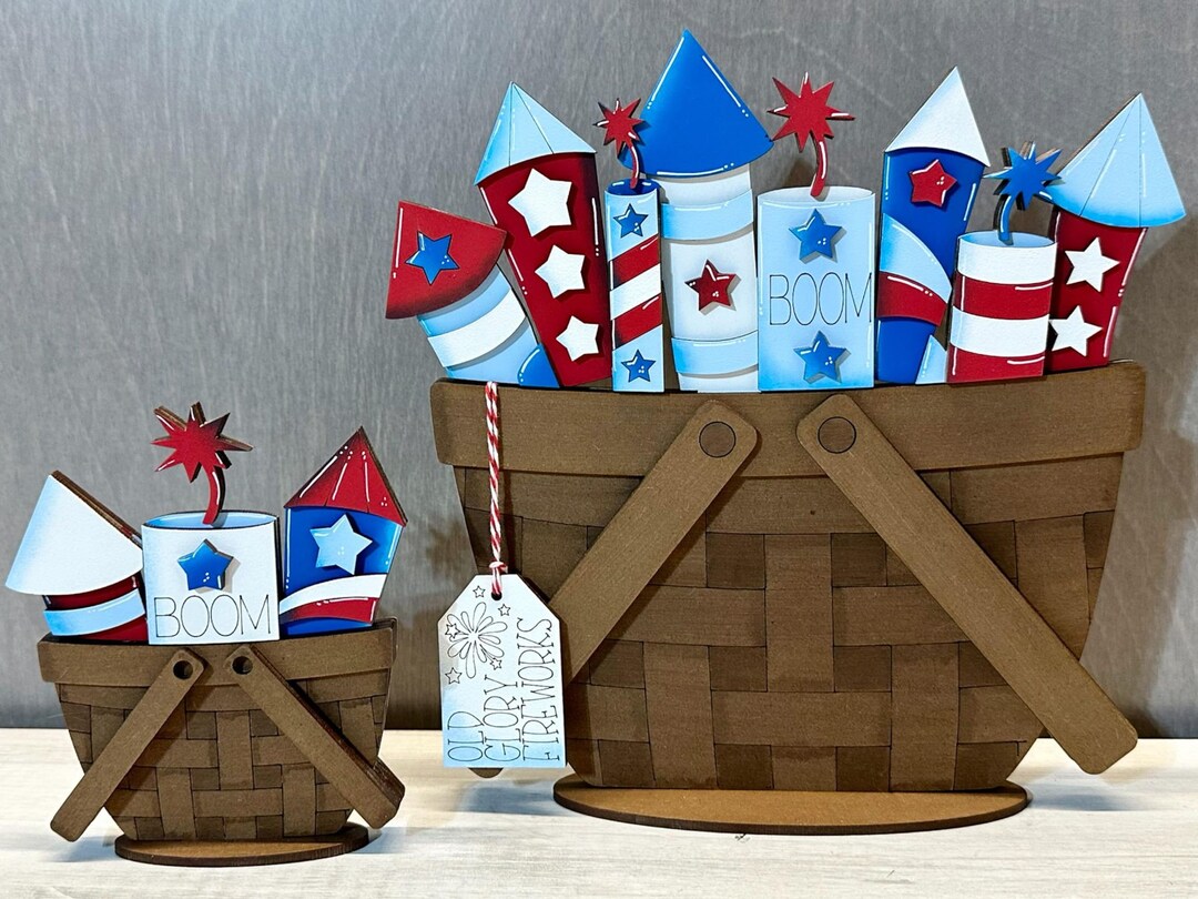 Fourth of July Patriotic FULL AND MINI Interchangeable Basket, Summer ...