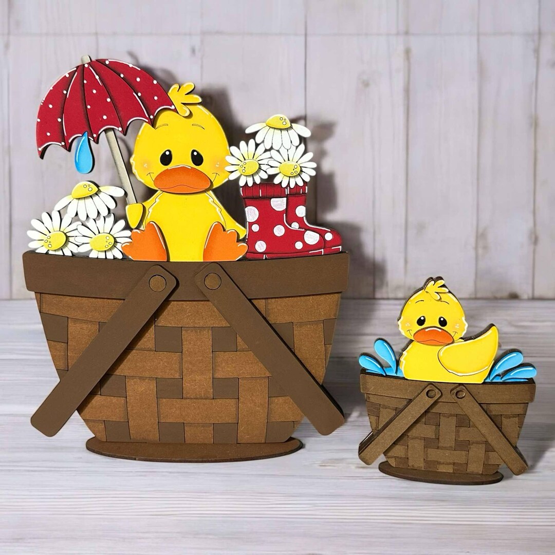 Spring Duck FULL AND MINI Interchangeable Basket, Spring Decor ...