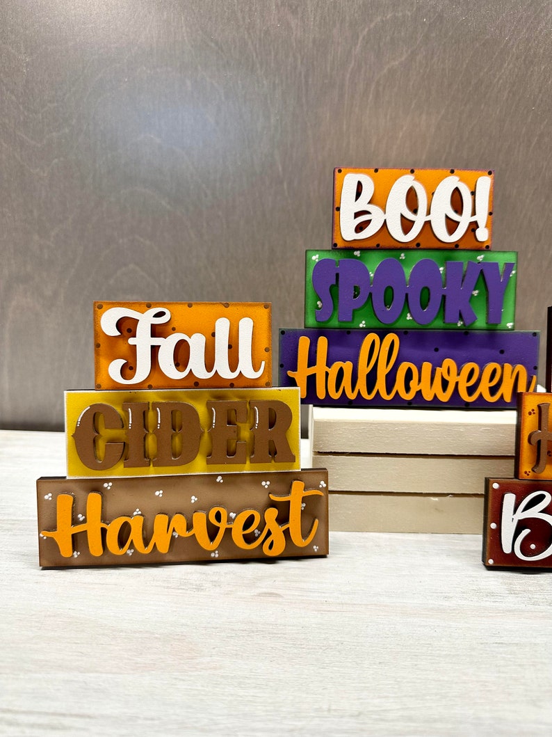 Fall Word Stacker Signs, Farmhouse Style Tray, Seasonal Decor - Etsy