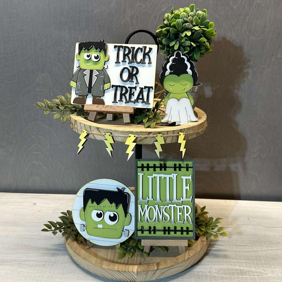 Frankenstein Halloween Tray, Seasonal Decor, Bundle or Individual ...