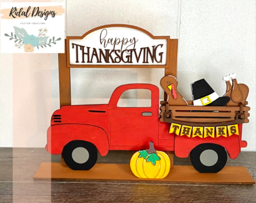 Thanksgiving Tabletop Truck Interchangeable, Seasonal Decor - Etsy