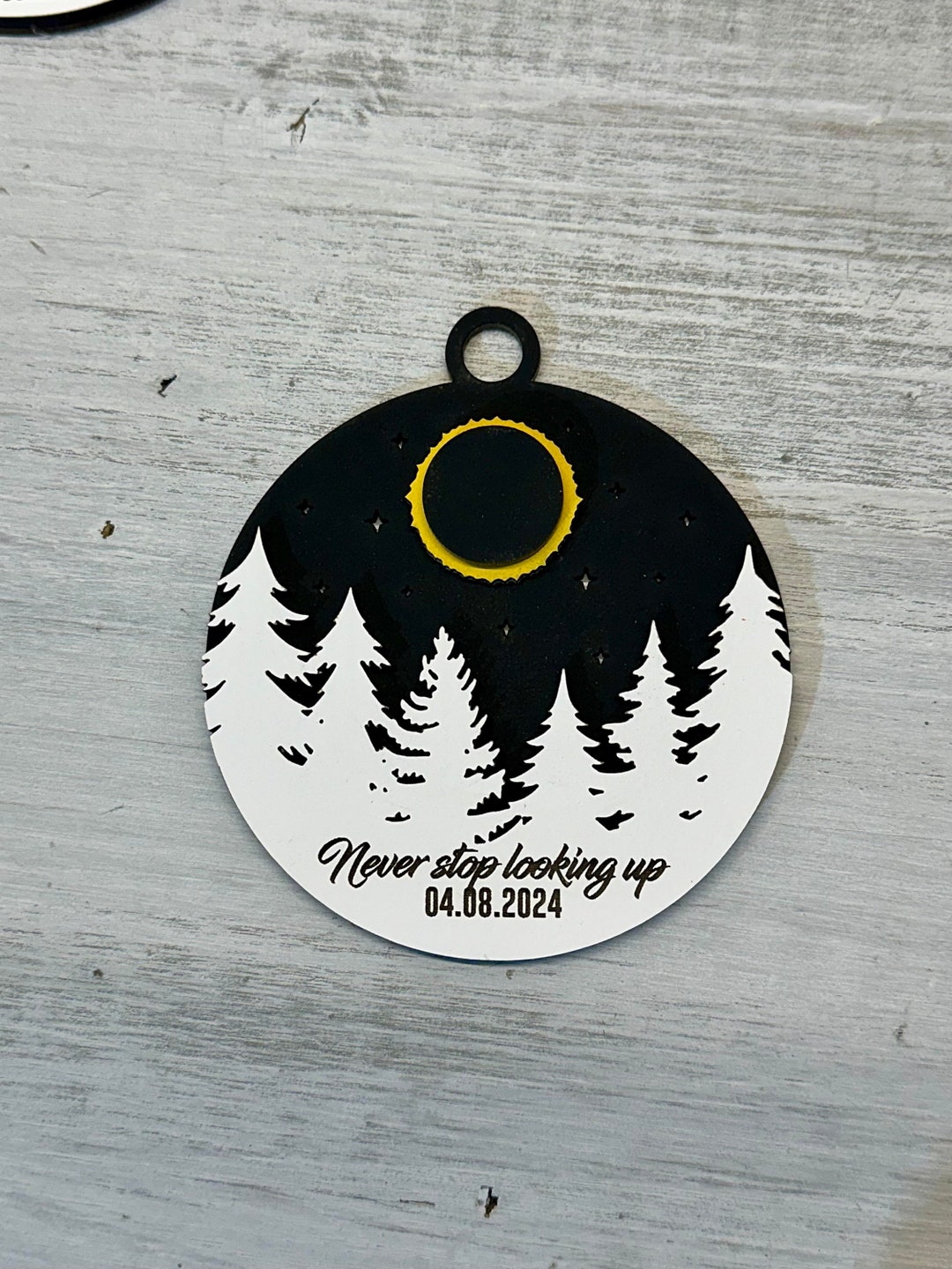 2024 Solar Eclipse Ornament, Eclipse Keepsake, April 8 2024 Solar ...