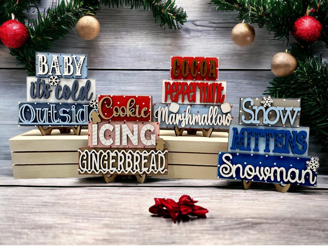 Winter Word Stacker Signs, Farmhouse Style Tray, Seasonal Decor - Etsy