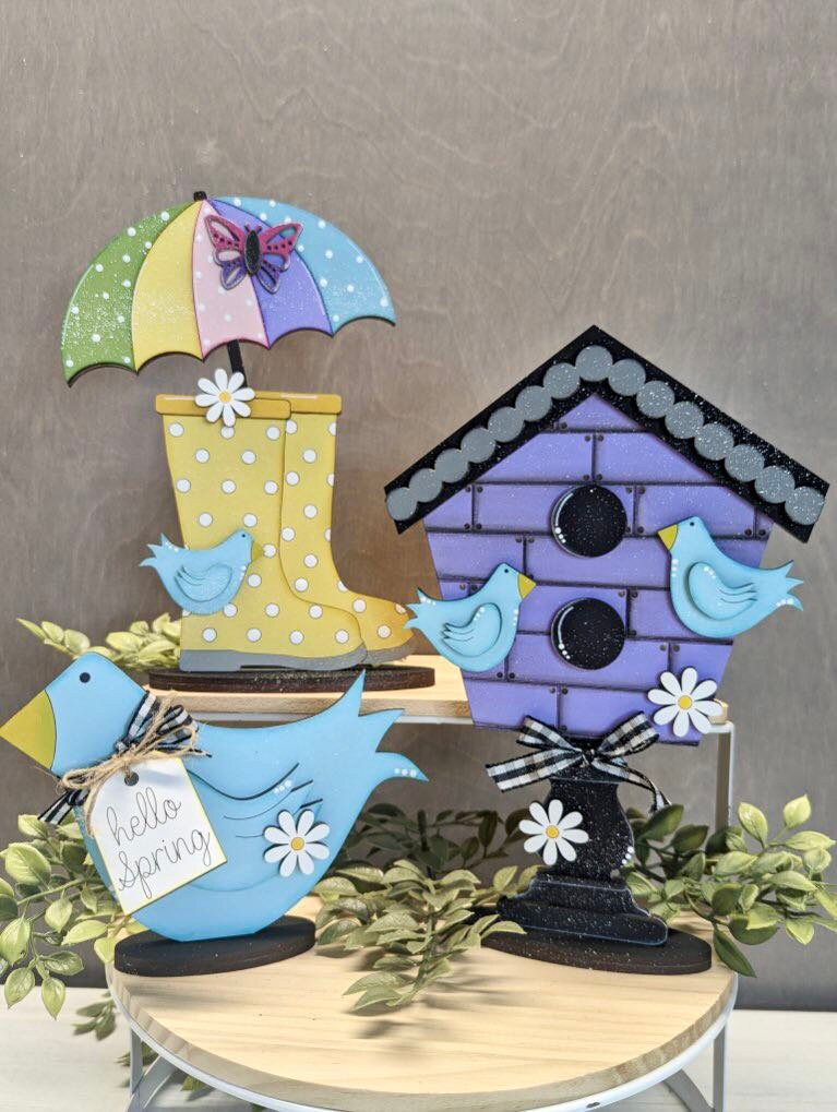 Spring Shelf Sitters, Spring Decor, Tiered Tray Decor, Bundle Available ...