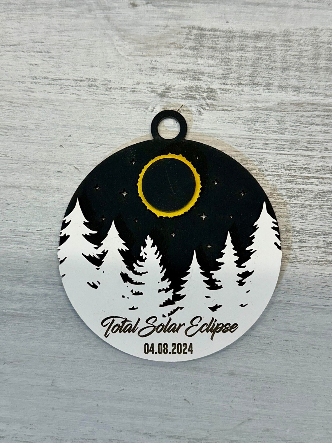 2024 Solar Eclipse Ornament, Eclipse Keepsake, April 8 2024 Solar ...
