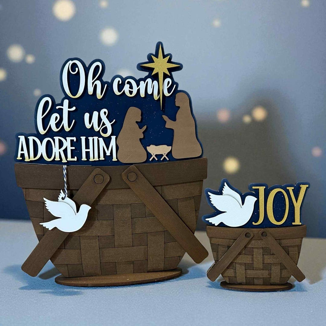 Nativity FULL AND MINI Interchangeable Basket, Winter Decor, Seasonal ...