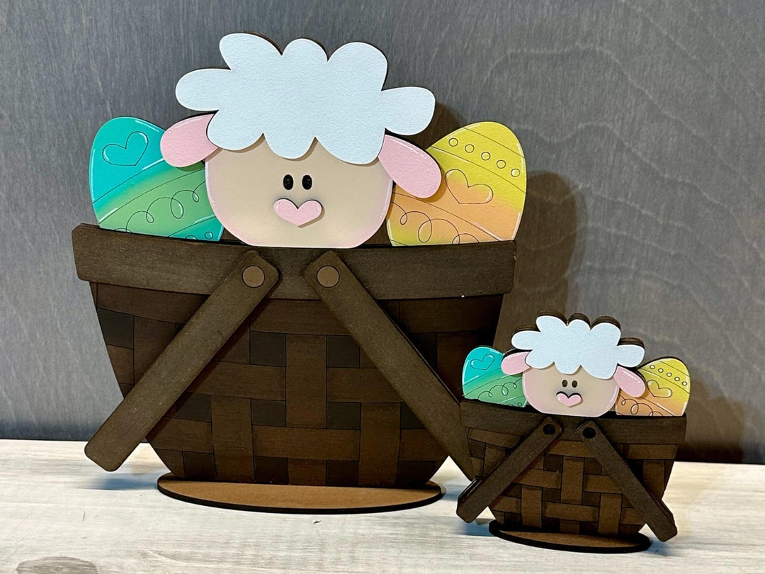 Easter Lamb FULL AND MINI Interchangeable Basket, Spring Decor ...