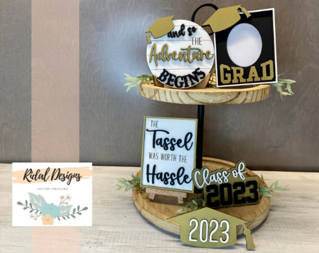 2023 Graduation Tiered Tray Set, Customized Colors Available, Farmhouse ...