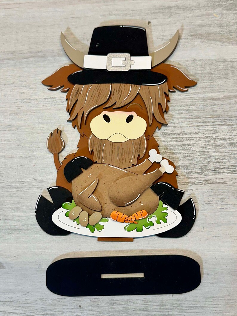 Thanksgiving Highland Cow, Fall Decor, Tiered Tray Decor - Etsy