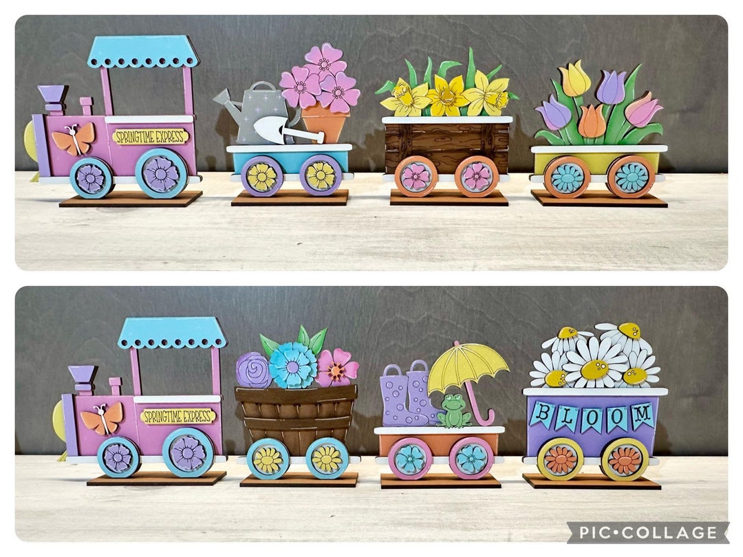 Spring Flower Train, Spring Decor, Seasonal Decor, Bundle or Individual ...