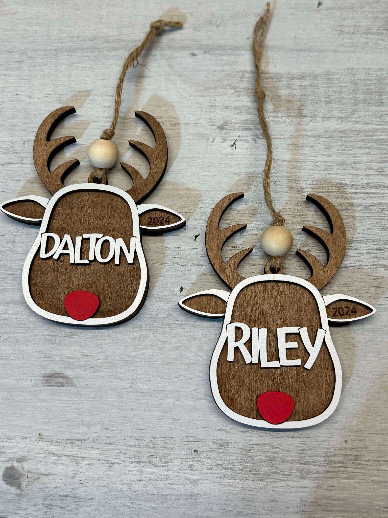 Personalized Reindeer Ornament, Handmade 2024 Ornament, Christmas Decor ...