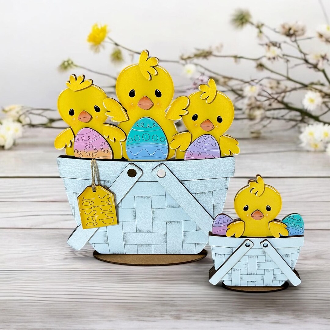 Easter Chick FULL AND MINI Interchangeable Basket, Spring Decor ...