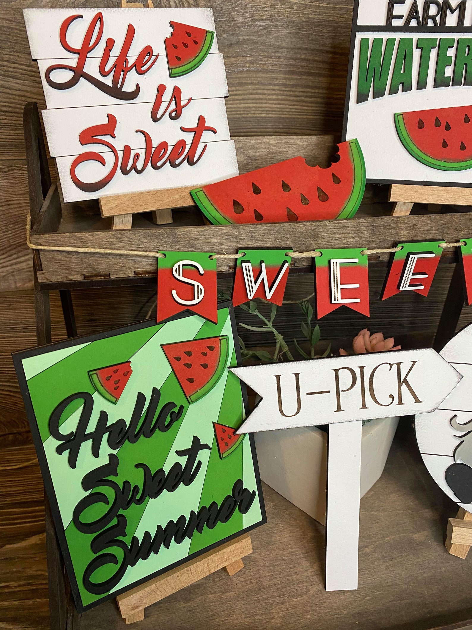 Watermelon Tiered Tray Set DIY Also Available Every Day - Etsy