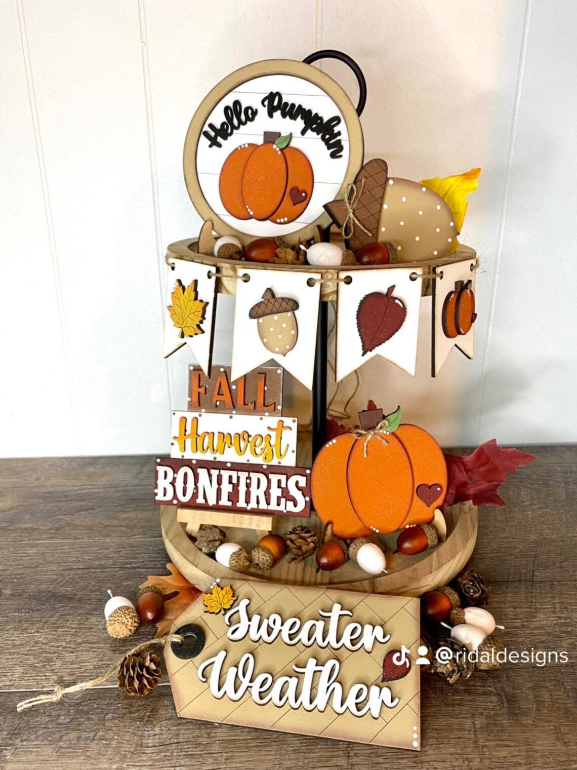 Fall Harvest Tiered Tray, Farmhouse Style Tray, Seasonal Decor, Bundle ...