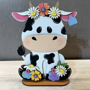 Spring Dairy Cow, Spring Decor, Tiered Tray Decor, Spring Decor - Etsy