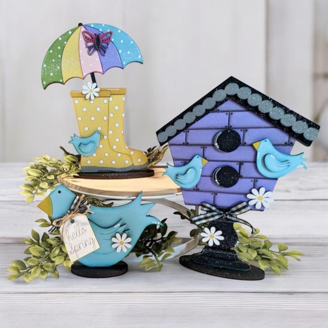 Spring Shelf Sitters, Spring Decor, Tiered Tray Decor, Bundle Available ...