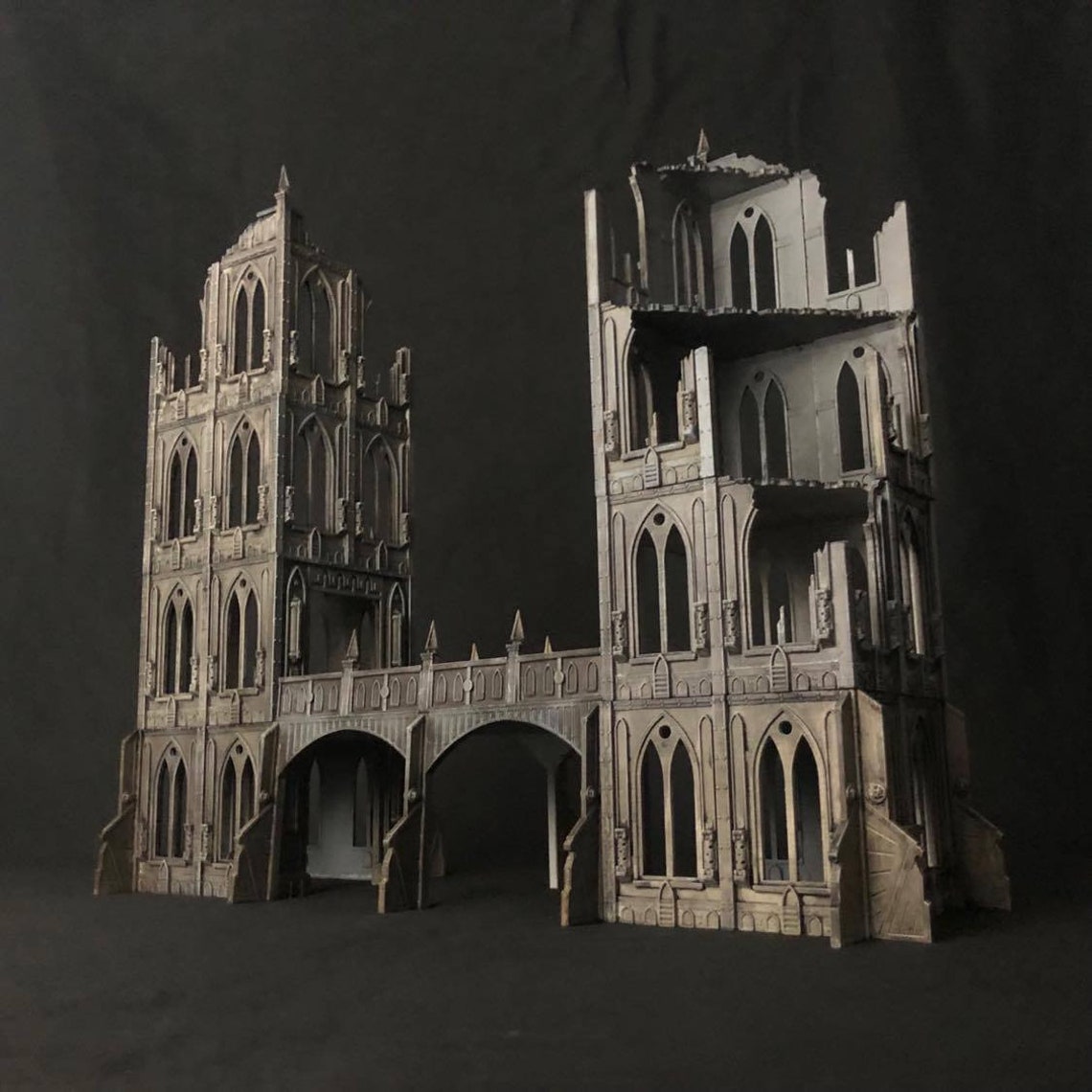 Gothic Ruins Two Towers & Bridge Warhammer 40k Terrain | Etsy