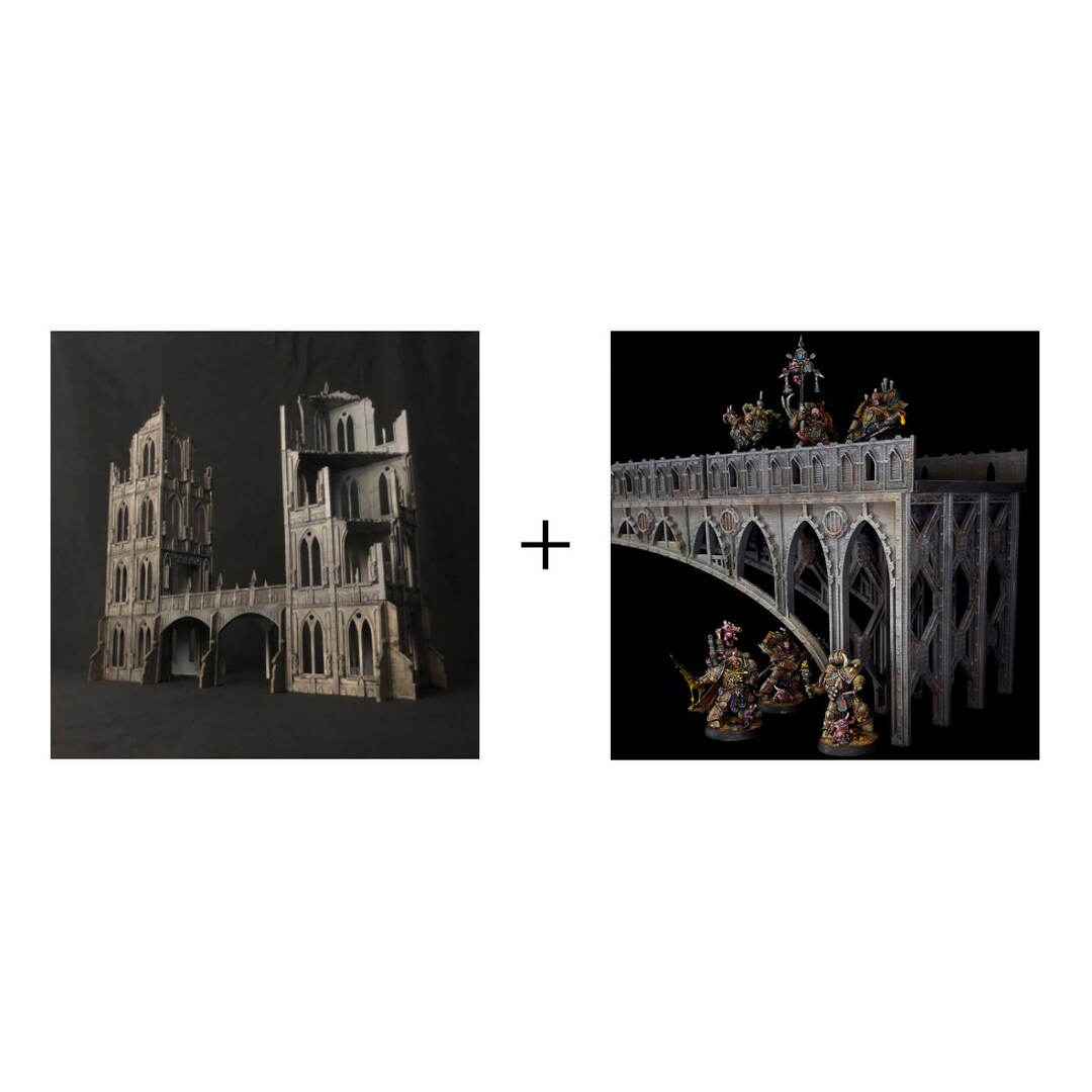 Gothic Ruins Bundle - Two Towers & Bridge + Citadel Bridge - 28mm ...