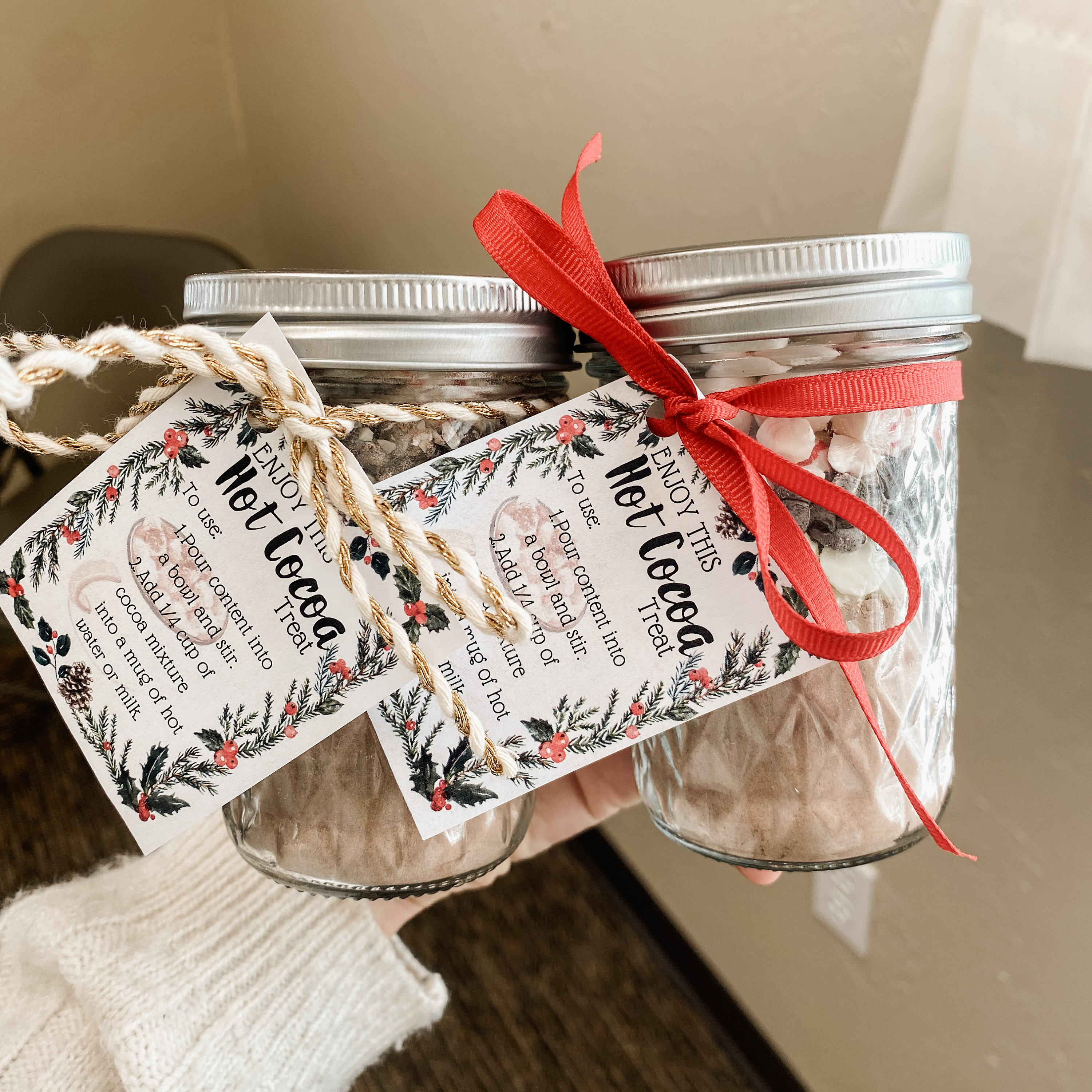 Hot Cocoa Gift Tags, Gift Tag Printable, Homemade Hot Cocoa Gift Tags ...