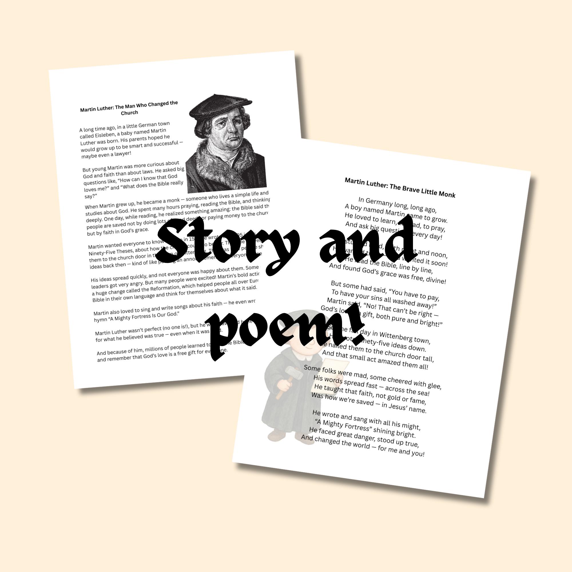 Reformation Day Learning Pack, Martin Luther Activities for Kids ...