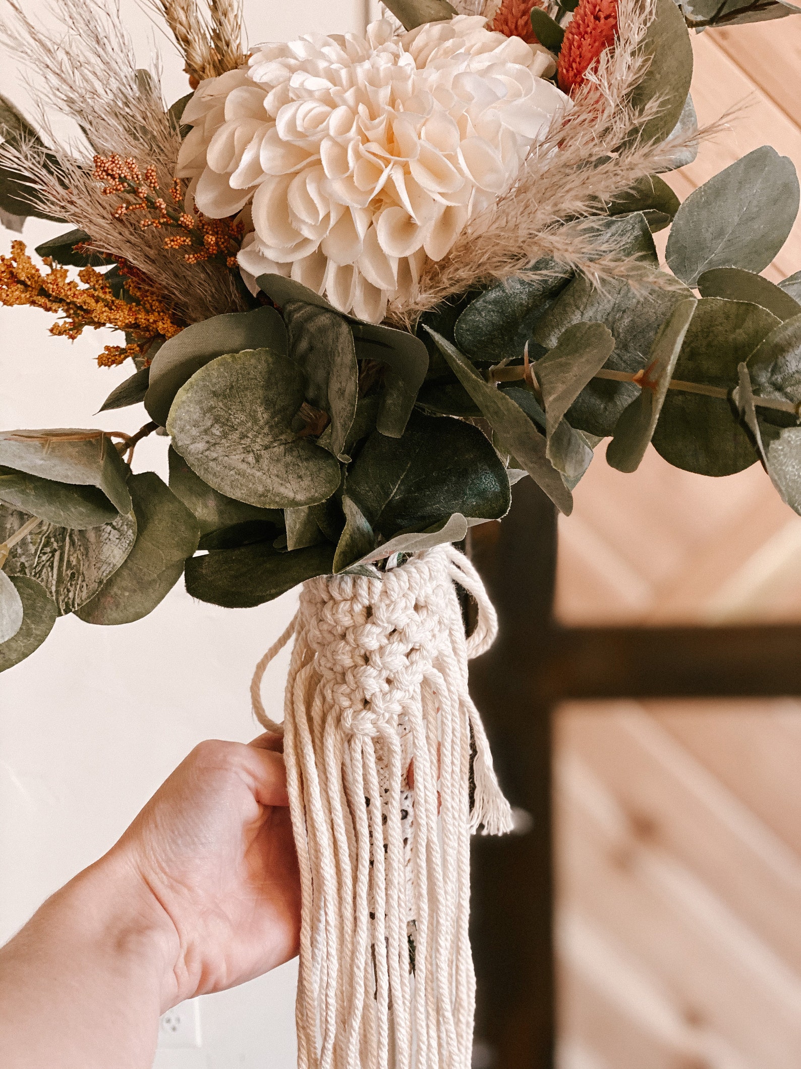 Macrame Bouquet Wrap Wedding Bouquet Macrame Wrap Bridal - Etsy