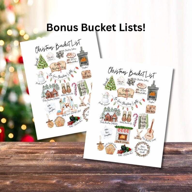 Printable Christmas Planner: Holiday Bucket List, Gift List (digital ...