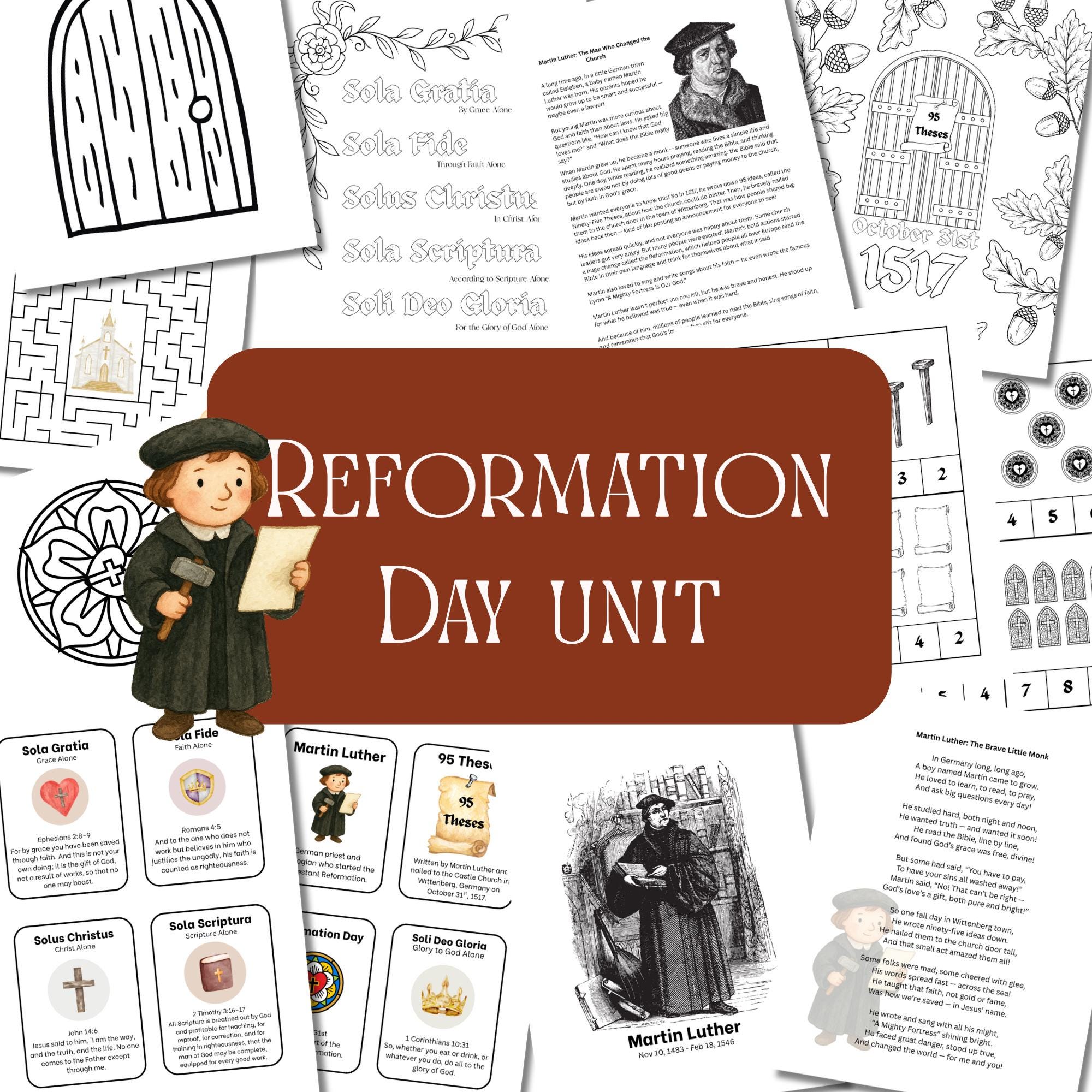 Reformation Day Learning Pack, Martin Luther Activities for Kids ...