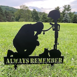 Soldier Memorial Stake, Metal Soldier Memorial, Freedom Memorial Stake ...