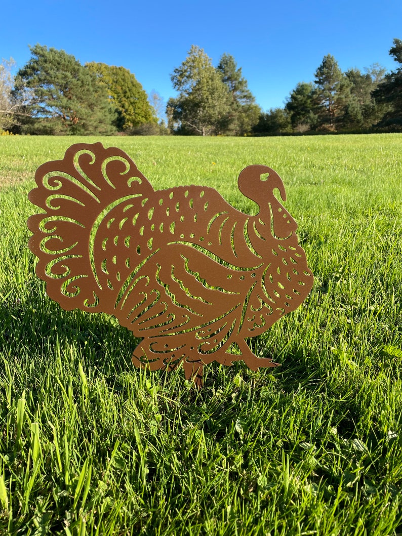 Metal Turkey Stake, Turkey Yard Stake, Metal Fall Turkey Decor, Metal ...
