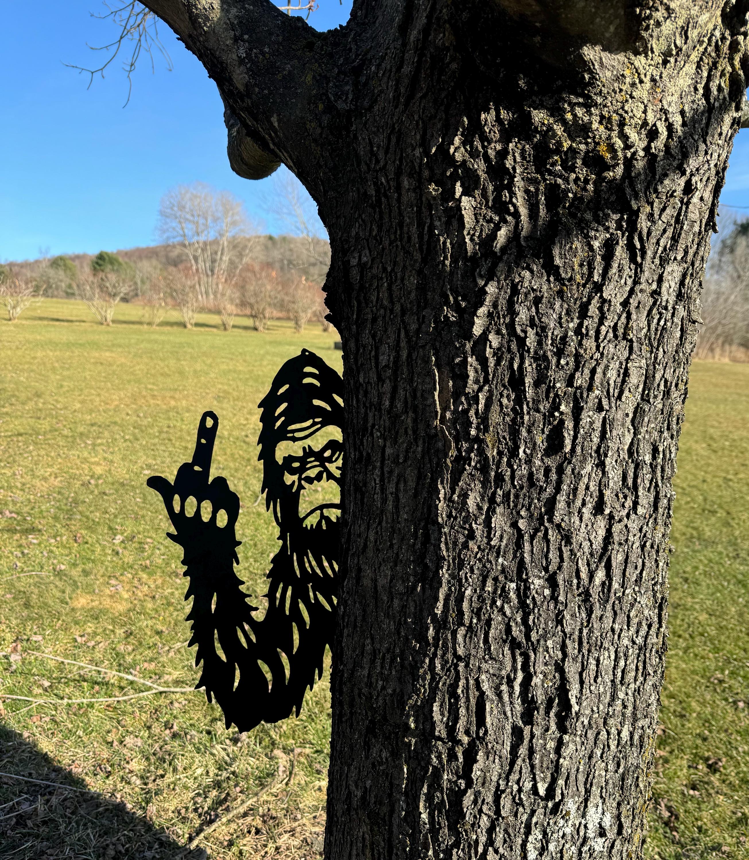 Flipping off Bigfoot Sign DXF, Peaking Bigfoot DXF and SVG Files ...