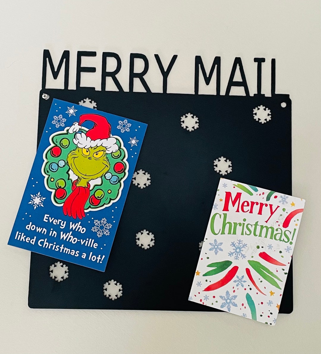 Merry Mail Card Holder, Merry Mail Christmas Metal Sign, Merry Mail ...
